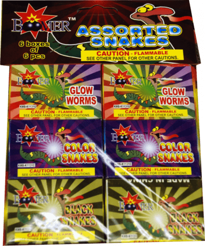 Colored Snake Assortment – 6 Pack - Wholesale Fireworks
